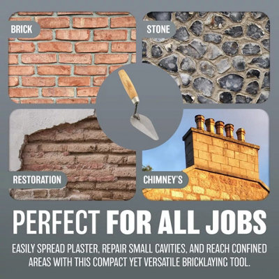 Set Of 2 Pointing Trowel Wooden Handle Brick Jointer Tuck Bricklayer ...