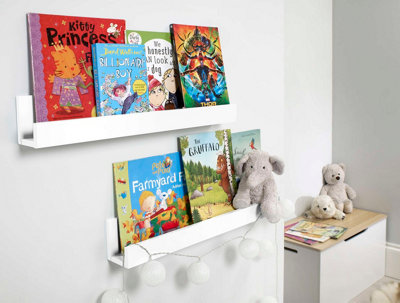 Set of 2 Pre-Assembled White Wall-Shelving Shelves | DIY at B&Q