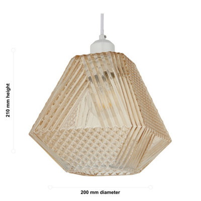 Set of 2 Prism - Champagne Glass Easy Fit Glass Pendant Shades
