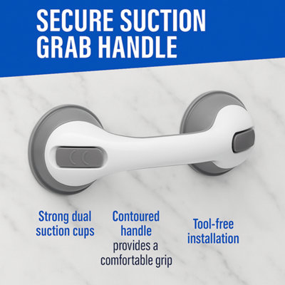 Set of 2 Safety Support Grab Handle Suction Cup Bath Shower Aid Grip ...