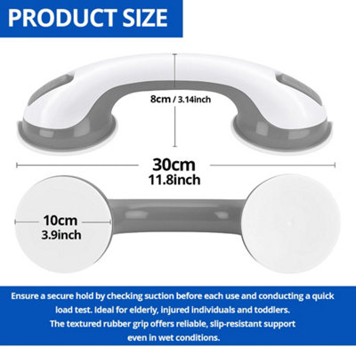 Set of 2 Safety Support Grab Handle Suction Cup Bath Shower Aid Grip ...