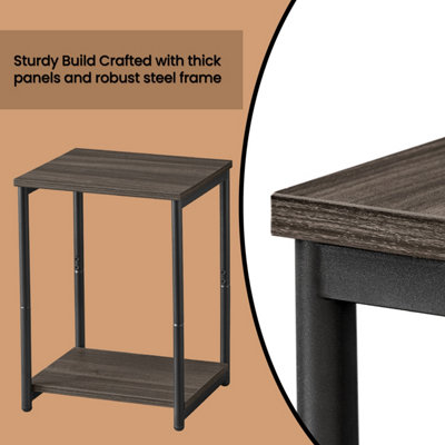 Set of 2 Side Tables, 2-Tier Sofa Side Tables, Bedside Tables with ...