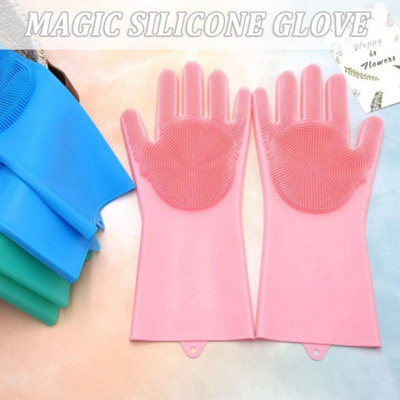 Set Of 2 Silicone Brush Scrubber - Magic Dishwashing Cleaning Sponge ...