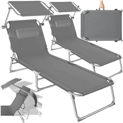 Set of 2 Sun Loungers Chloé - foldable, infinitely adjustable sunroof ...