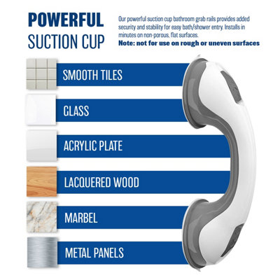 Set of 2 Support Grab Handle Suction Cup Bath Shower Children and ...