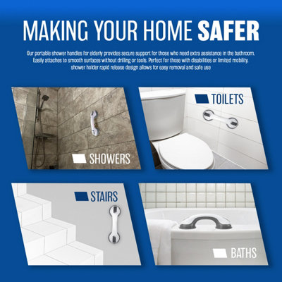 Set of 2 Support Grab Handle Suction Cup Bath Shower Children and ...