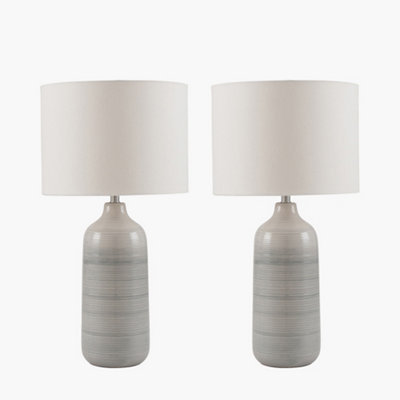 Set of 2 Venus Blue and Grey Ombre Ceramic Table Lamp