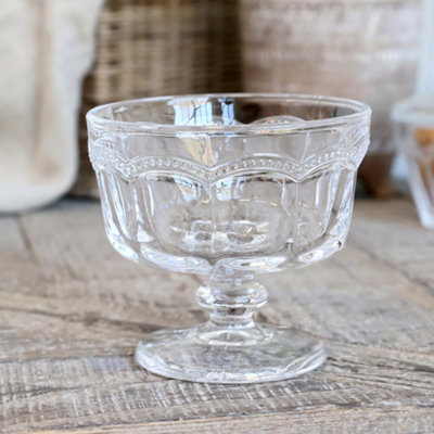 Set of 2 Vintage Style Embossed Dessert Pudding Bowls Dinner Dining ...