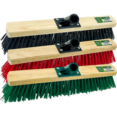 Set Of 2 Wooden Pvc Cleaning Brush Heads 40Cm Stiff Bristles Multi ...