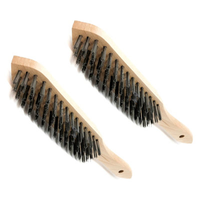Set of 2 x Wire Brush, Heavy-Duty Handheld Steel Wire Brushes with ...