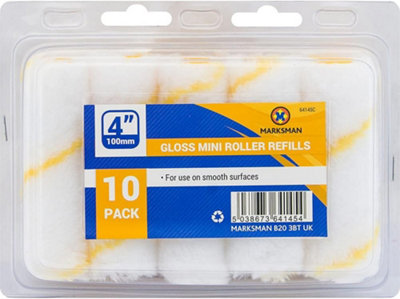 Set Of 20 Paint Gloss Mini Roller Refills Painting Decorating Tool 4 Inch