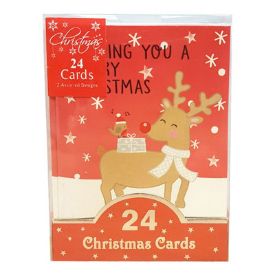 Set Of 24 Handcrafted Gift Tags 24 Christmas Cards Xmas Festive Decorations