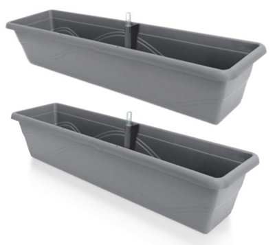 Set of 2x 800mm - Self-watering planters, troughs, Flowerpots for ...