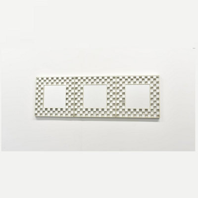 Set Of 3 40X40Cm Box Border Decorative Wall Mirror Square Home Decor ...