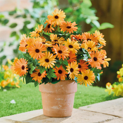 Set of 3 Artificial Flower Picks, African Daisy Gazania for Pots and ...