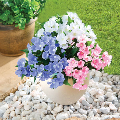 Set of 3 Artificial Glowers, White, Pink & Purple Primula Picks ...