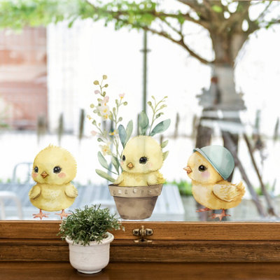 Set of 3 Baby Chick Window Stickers | DIY at B&Q