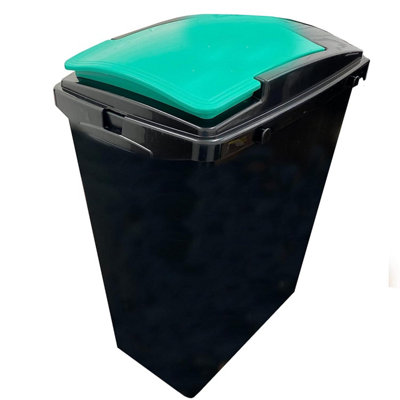Set Of 3 Black Base 40 Litre Recycling Waste Utility Interlocking Bins ...