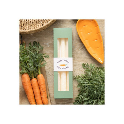 Set of 3 Carrot Patch Daisy Taper Candles