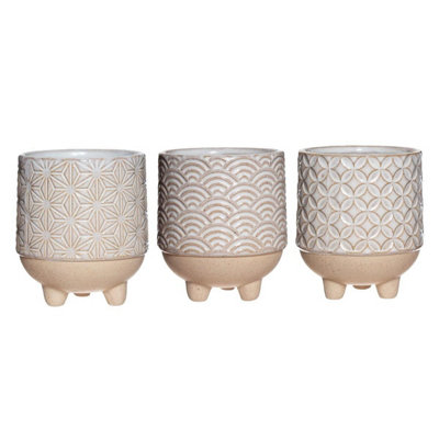 Set of 3 Japandi Mini Planter Pots