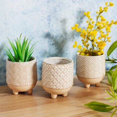 Set of 3 Japandi Mini Planter Pots