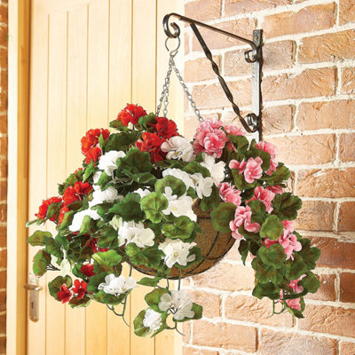 Set of 3 Jumbo Trailing Geranium Picks, Artificial Hanging Basket ...