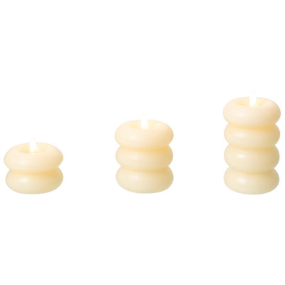 Set of 3 LED Candles ETERNIS 5/8/11 cm Off-White