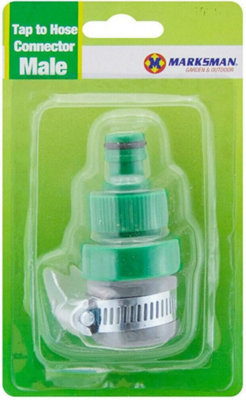 Set Of 3 Male Fitting Tap To Hose Connecter Mains Screw On Seal Pipe ...