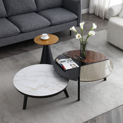 Set of 3 Modular Tables - Triple Luxe Mosaic Coffee Tables