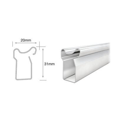 Set of 3 Oak Sliding Wardrobe Door Kit in White Frame & Tracks, Opening Height (H) 225-226cm ...