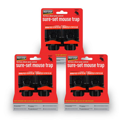 Set of 3 Pest-Stop Sure Set Plastic Mouse Trap