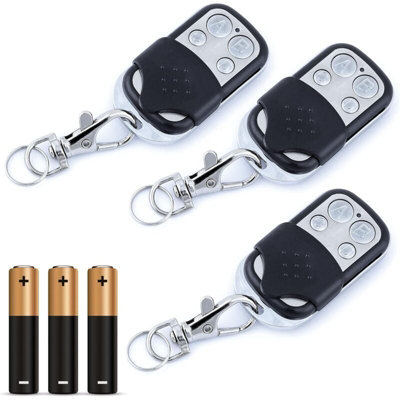 Set of 3 programmable 43392 MHz universal gate remotes with fixed ...