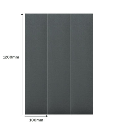 Set of 3 Rectangle Upholstered Wall Panels (120X10CM) - Plush Velvet ...