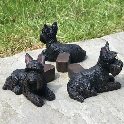 Set of 3 Scottie Dog shaped plant pot stands, great novelty patio ...