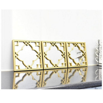 Set Of 3 Silver Moroccan Tile Mirrors Moroccan Wall Art Hanging Mirrors ...