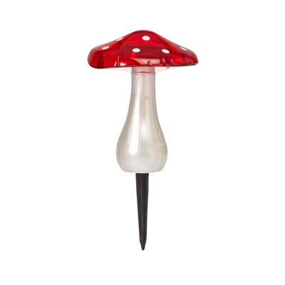 Set of 3 Solar Powered Toadstool Stake Lights - Weatherproof Mushroom ...