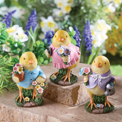Set of 3 Spring Chicks - Adorable Easter Decor for Home or Garden ...