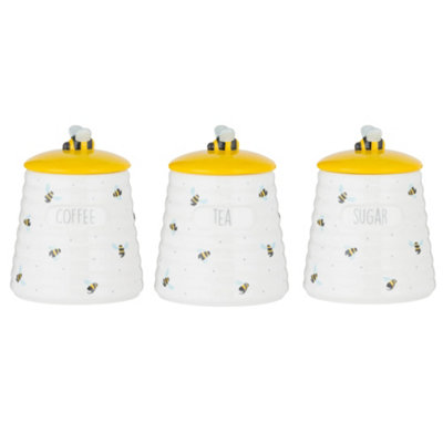 Set of 3 Sweet Bee Storage Jars