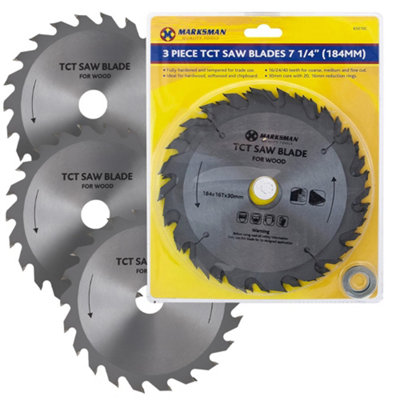 Set Of 3 Tct Saw Circular Blades Set 7 1/4 Inch Cut Cutting Wood