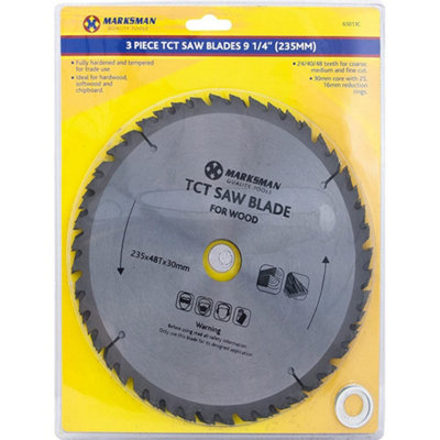 Set Of 3 Tct Saw Circular Blades Set 9 1/4 Inch Cut Cutting Wood