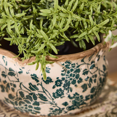 Set of 3 Turquoise Round Scallop Hallway Room Table Decor Garden ...