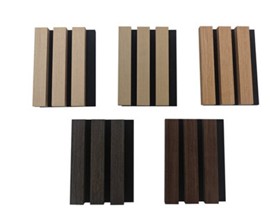 set of 3 wooden acoustic wall panels 240 x 60 centimetres - Oak finish