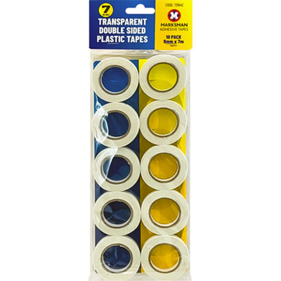 Set Of 30 Double Sided Plastic Tapes Adhesive 9Mm X 7M Craft Strong Diy ...
