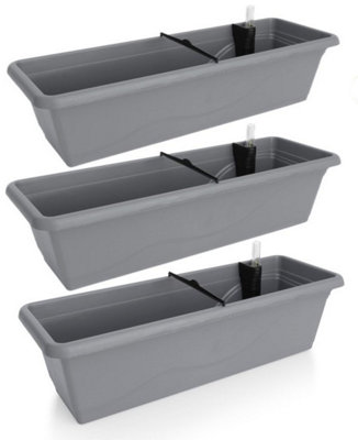 Set of 3x 600mm - Self-watering planters, troughs, Flowerpots for ...