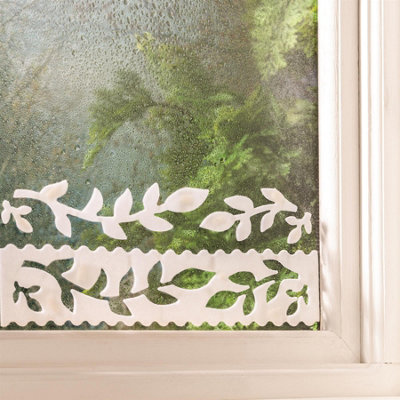 Set of 4 Adhesive Moisture Absorbers - Reusable Condensation Absorbing Floral Pattern Window ...