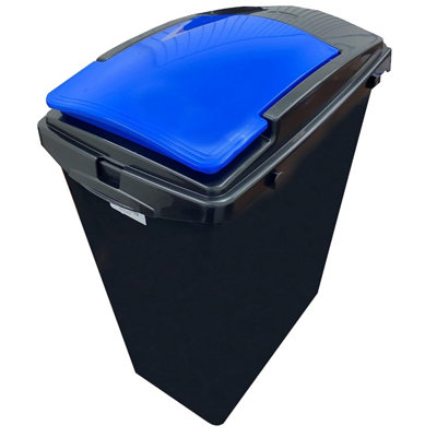 Set Of 4 Black Base 40 Litre Recycling Waste Utility Interlocking Bins ...