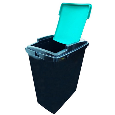 Set Of 4 Black Base 40 Litre Recycling Waste Utility Interlocking Bins ...