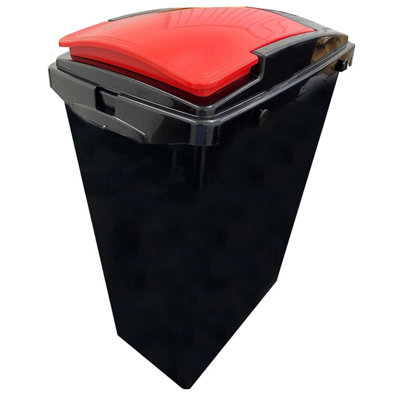 Set Of 4 Black Base 40 Litre Recycling Waste Utility Interlocking Bins ...