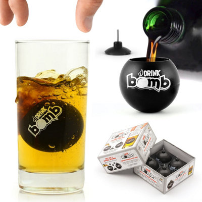 Set of 4 Black Cocktail Jager Bomb Drink Shots Mixers