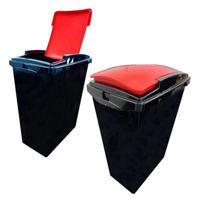 Set Of 4 (Blue, Green, Red & Yellow) Large Black Base 40L Utility ...